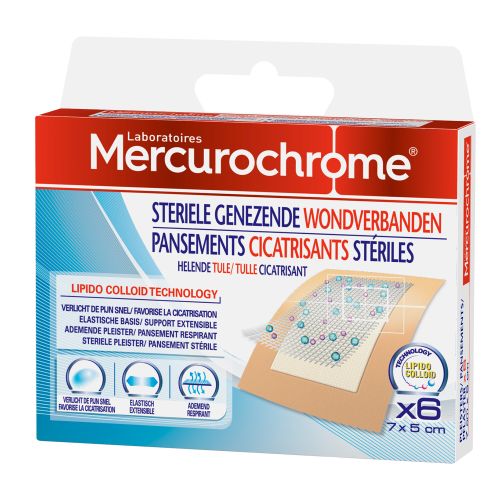 Mercurochrome Pansements Cicatrisants Stériles | 6 pièces | PharmaMarket