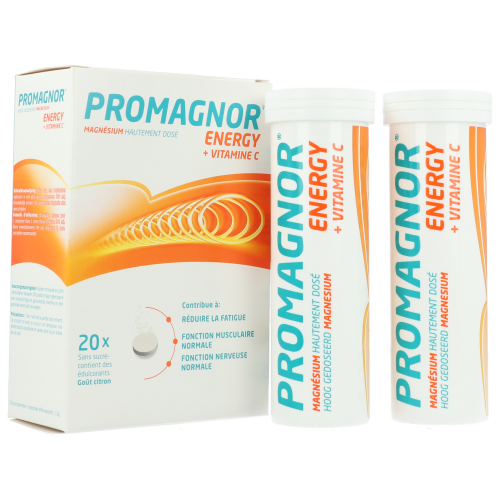 Promagnor Energy Magnésium + Vitamine C | 20 comprimés effervescents ...